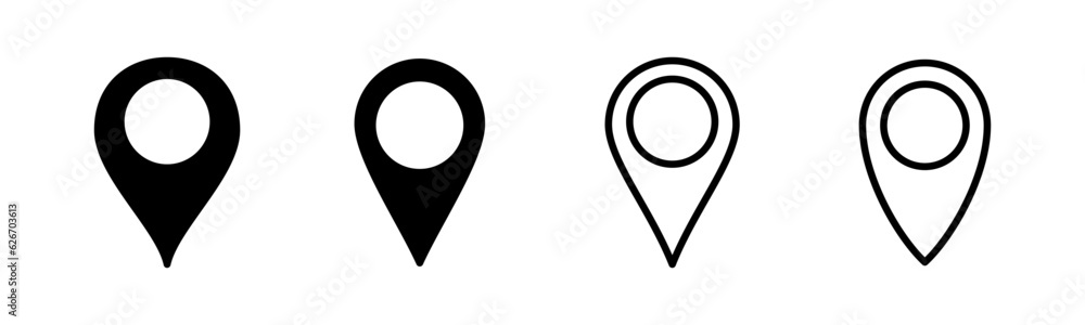 Pin icon set illustration. Location sign and symbol. destination icon ...
