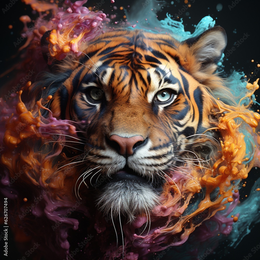 The fascination and power and strength of a tiger in its great beauty ...