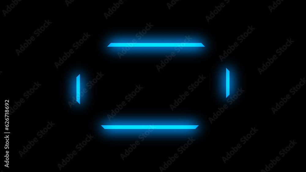 Neon light frame. Futuristic background. Blur electric borders ...