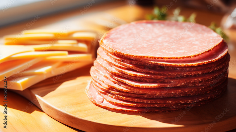 Tempting pieces of bologna beef, perfectly cut, with juicy succulence ...