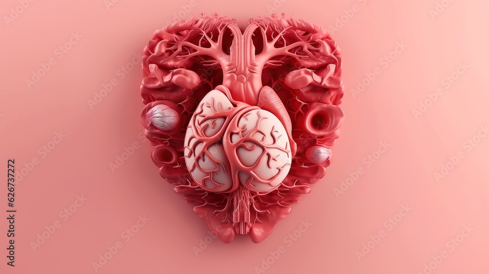 3D illustration of the human organ systems, Human internal organs ...