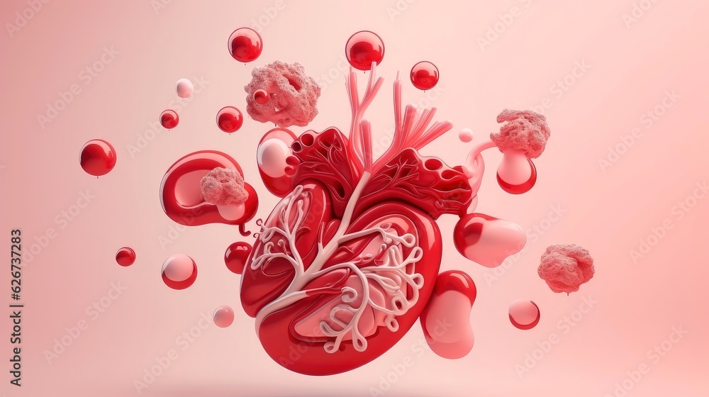 3D illustration of the human organ systems, Human internal organs ...