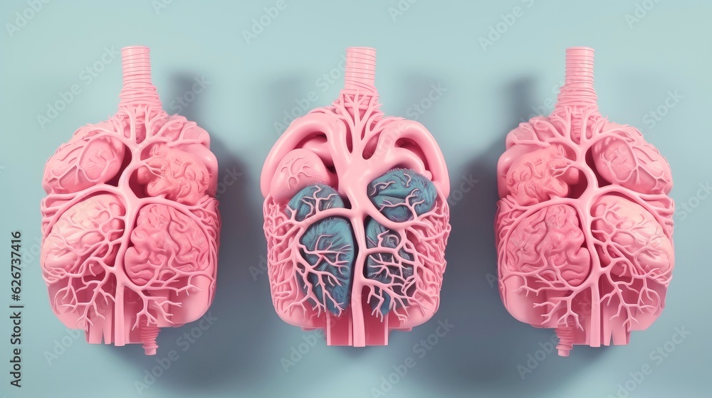 3D illustration of the human organ systems, Human internal organs ...