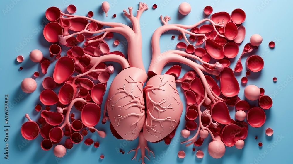 3D illustration of the human organ systems, Human internal organs ...