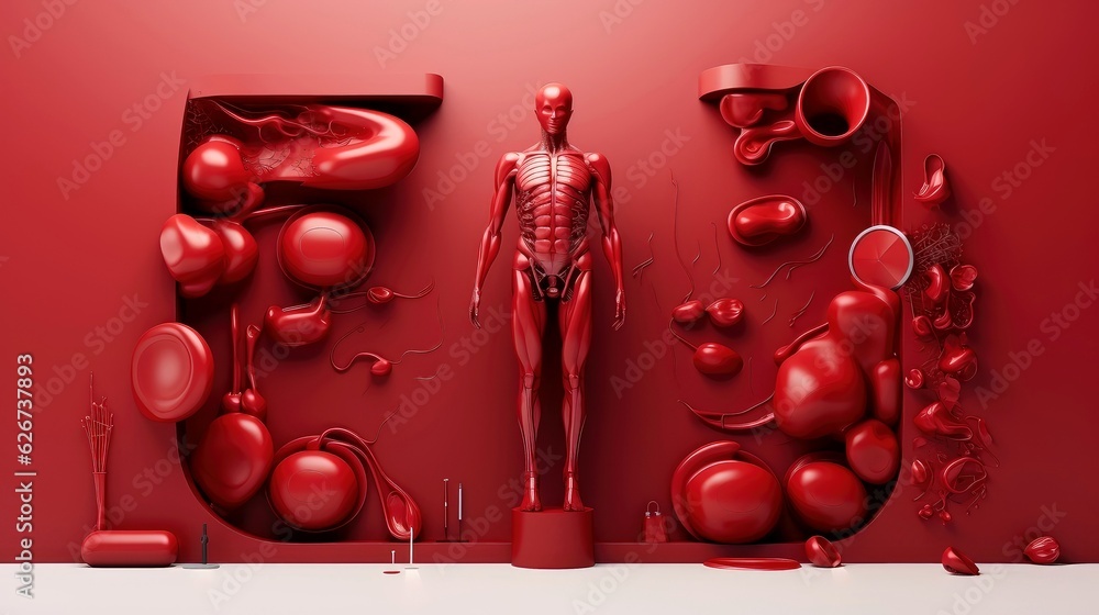 3D illustration of the human organ systems, Human internal organs ...