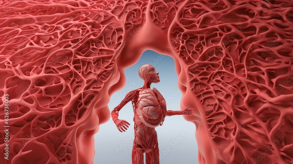 3D illustration of the human organ systems, Human internal organs ...