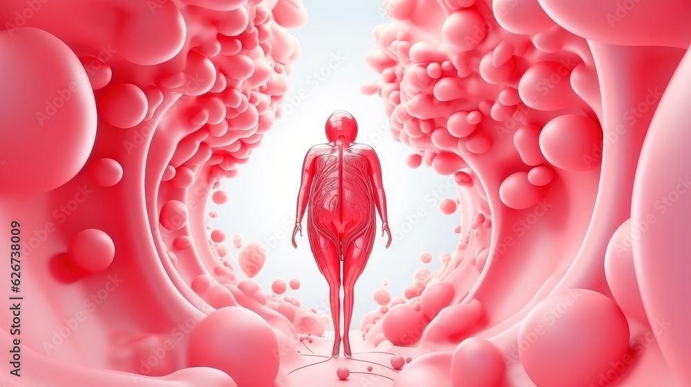 3D illustration of the human organ systems, Human internal organs ...