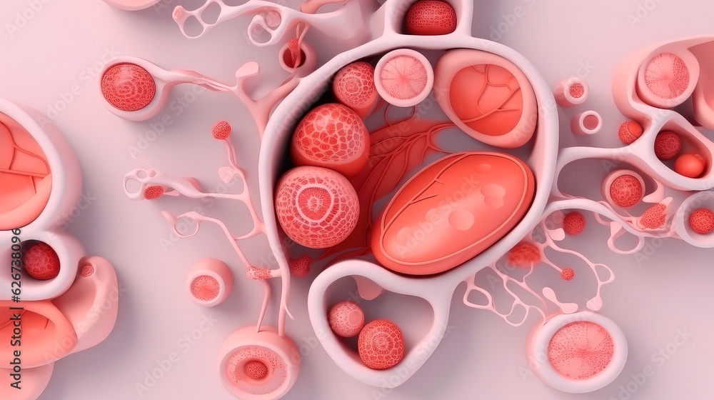 3D illustration of the human organ systems, Human internal organs ...