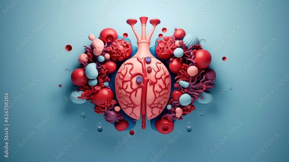 3D illustration of the human organ systems, Human internal organs ...