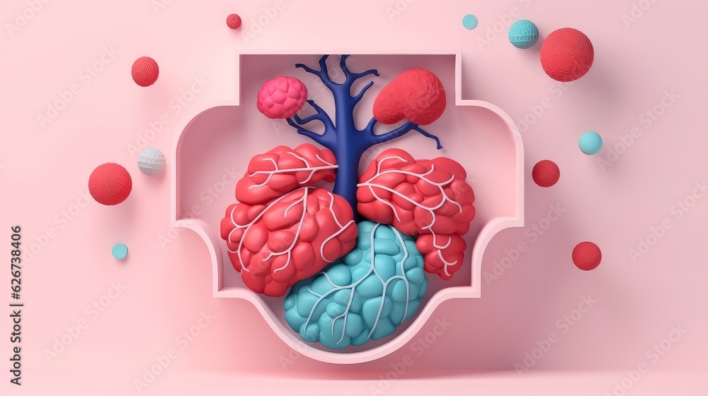 3D illustration of the human organ systems, Human internal organs ...