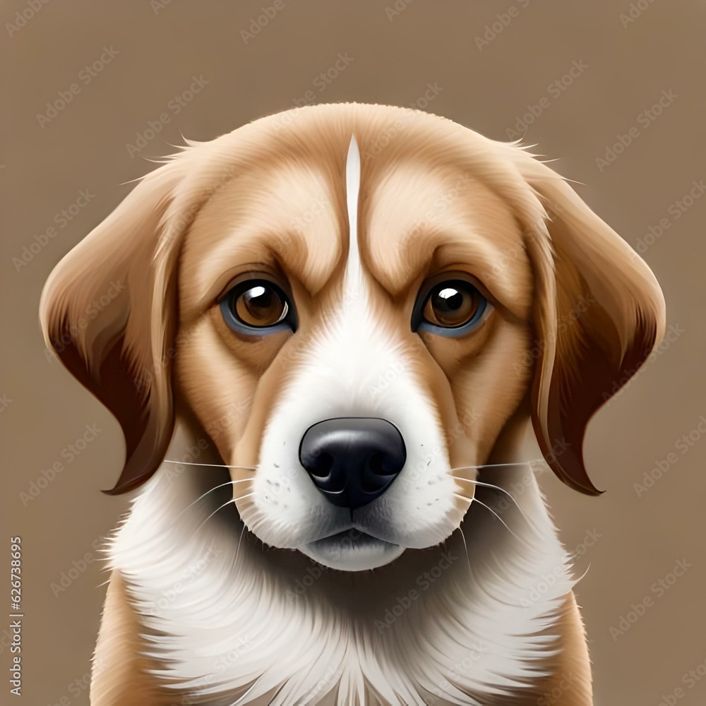Cute Dog Illustration. Square Dimensi. Artificial Intelligence Stock ...