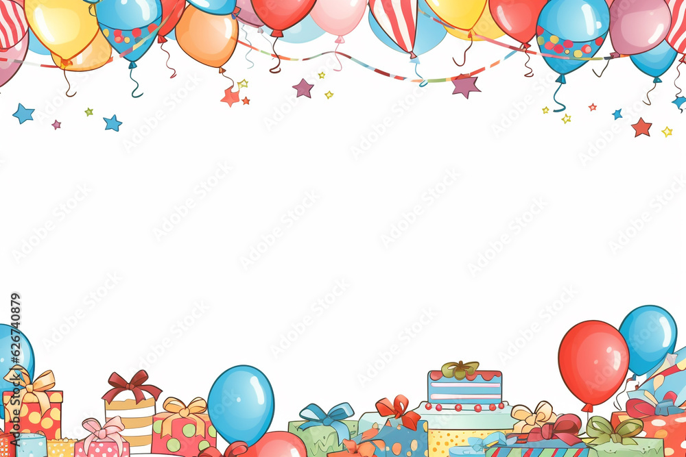 Inviting playfulness into your project Fun birthday border design with ...