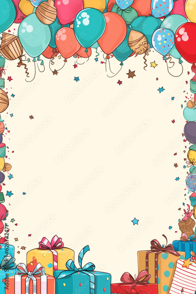 Inviting playfulness into your project Fun birthday border design with ...