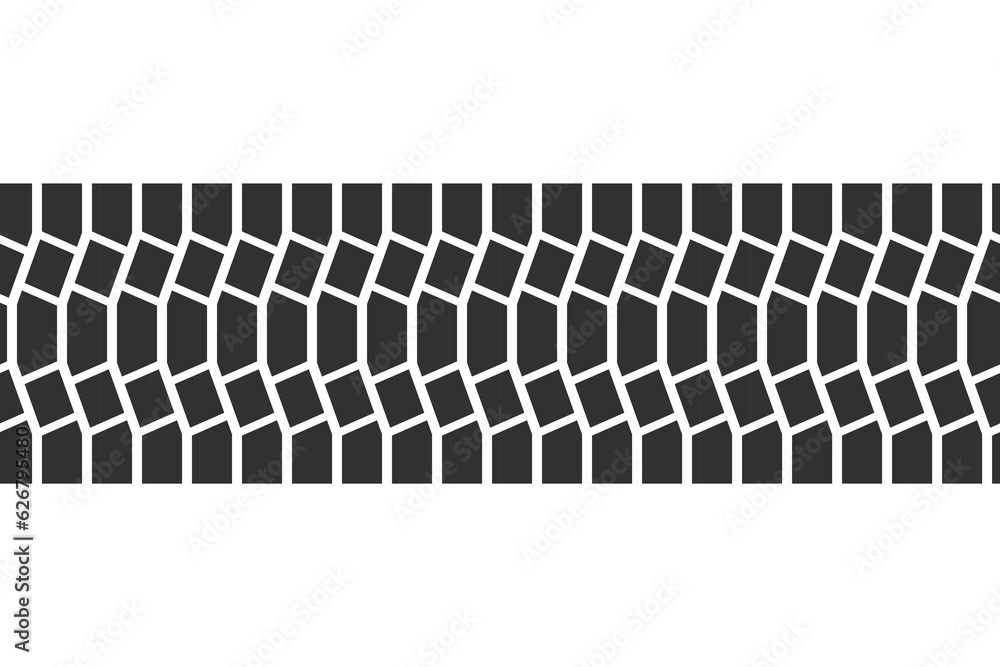 Auto tire tread seamless element. Car tire pattern, wheel tyre tread ...