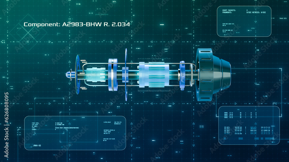 Cad futuristic interface, computer aided design concept, mechanical ...