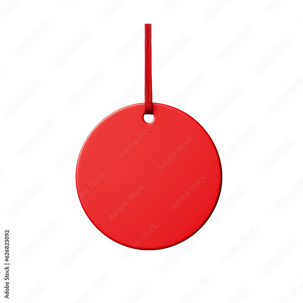 single isolated red label tag, png image, genarative ai Stock ...