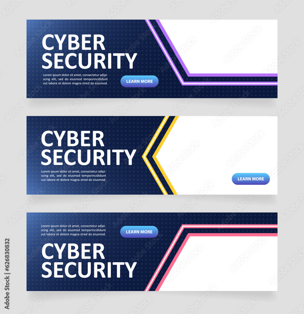 Vetor de Building cyber security web banner design template. Vector ...