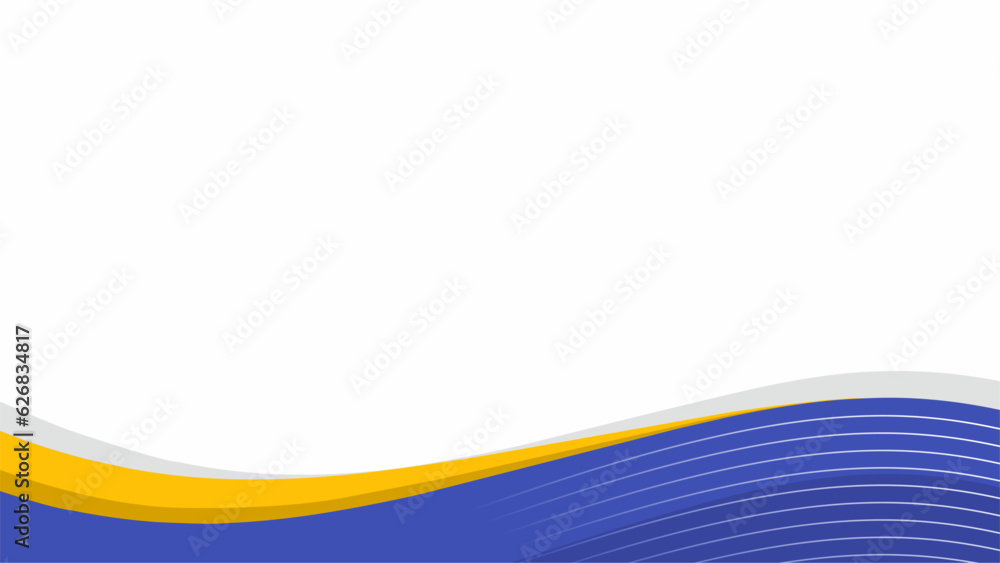 corporate template curvy abstract blue and yellow presentation ...