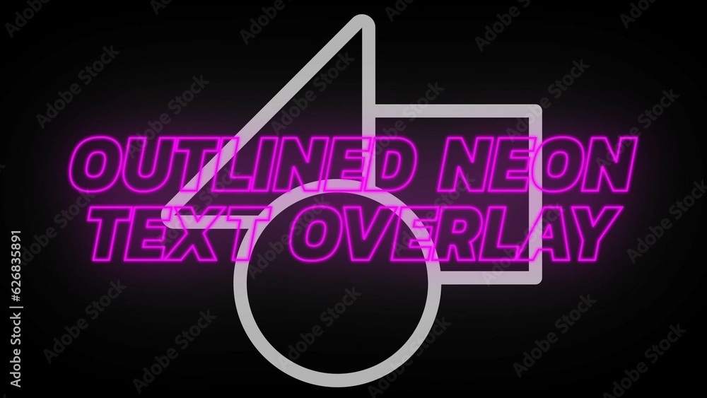 Neon Text with Light Effects and Media Background Stock Template ...