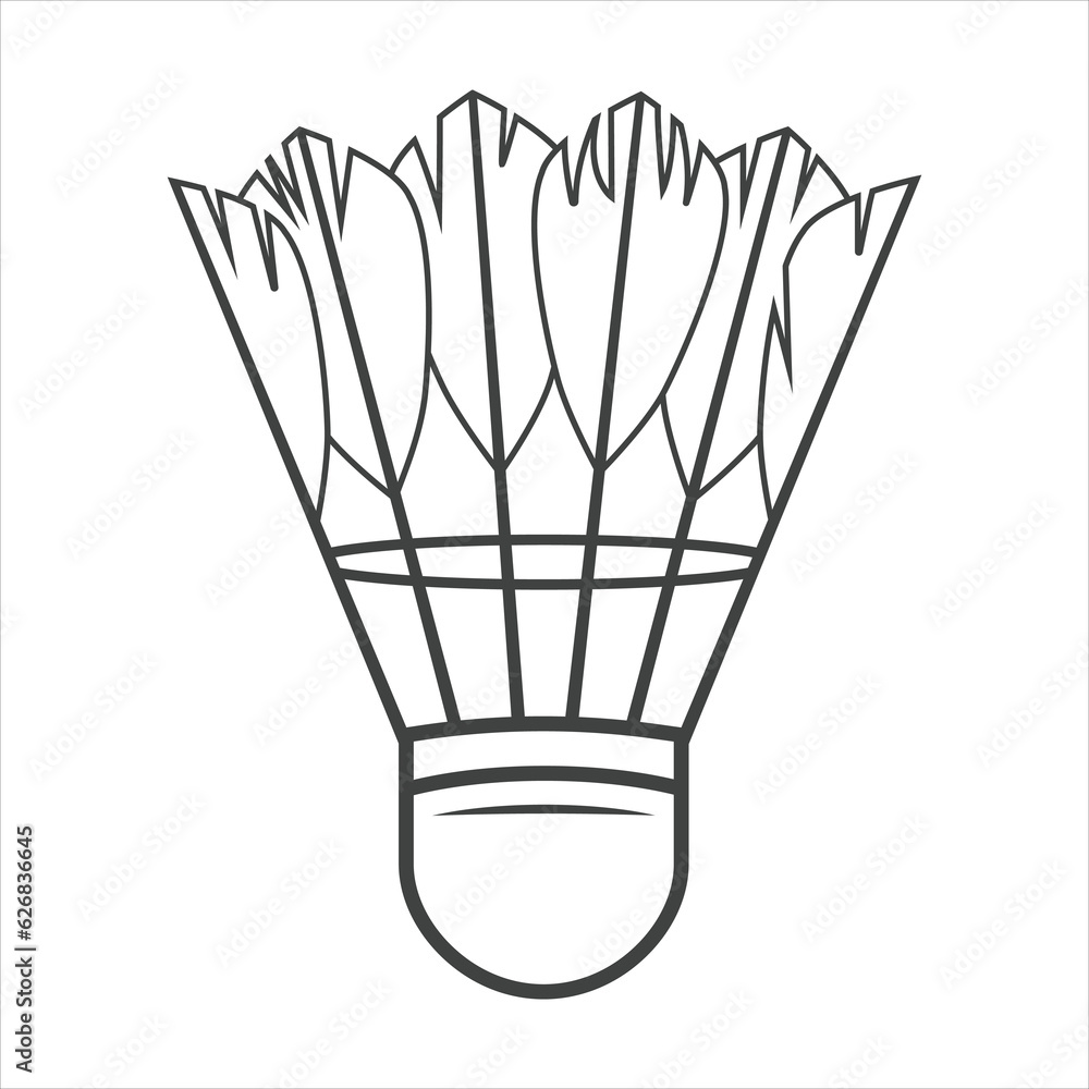 Badminton Racket Outline, Badminton Vector, Badminton illustration ...