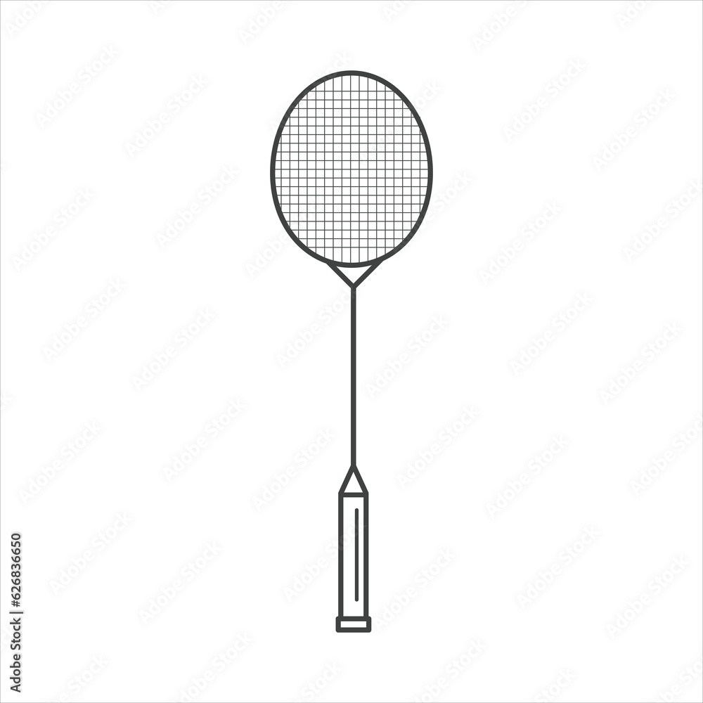 Badminton Racket Outline, Badminton Vector, Badminton illustration ...
