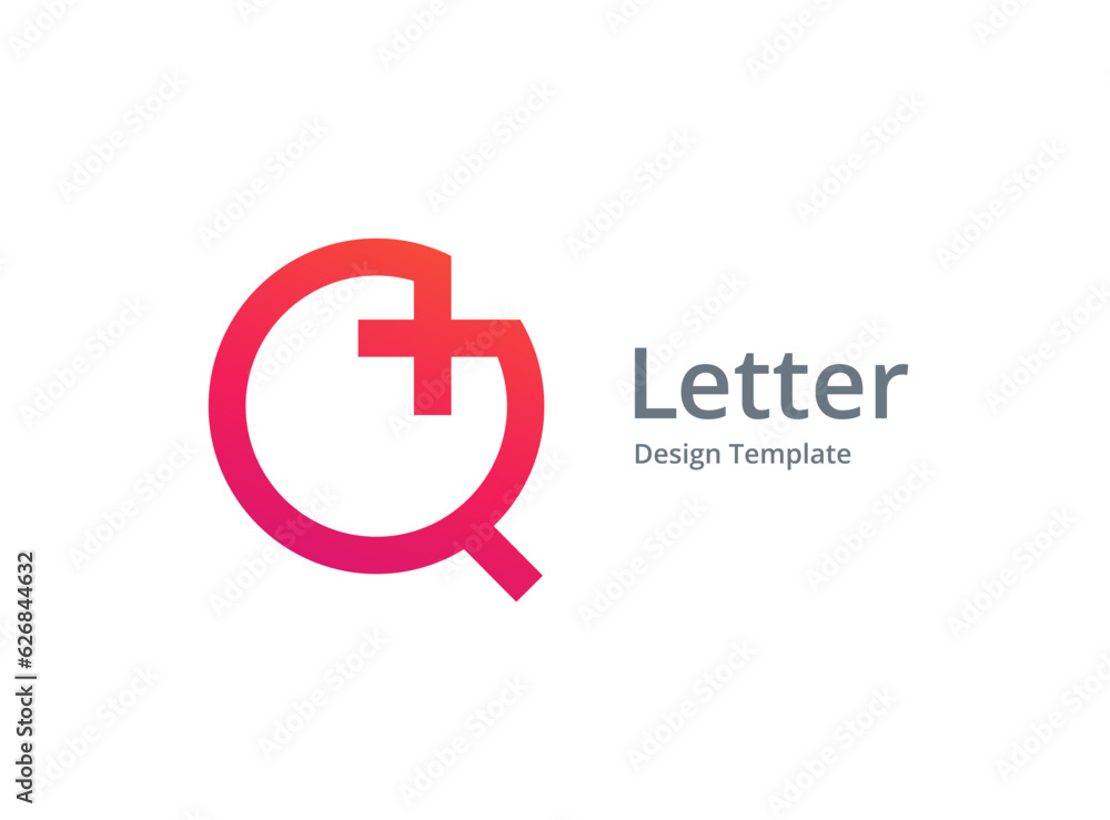 Letter Q cross plus medical logo icon design template elements Stock ...