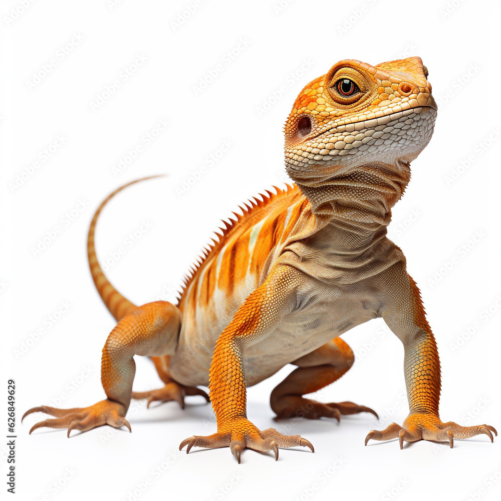 Beautiful big beast lizard looking forward is shown in full length, Ai ...