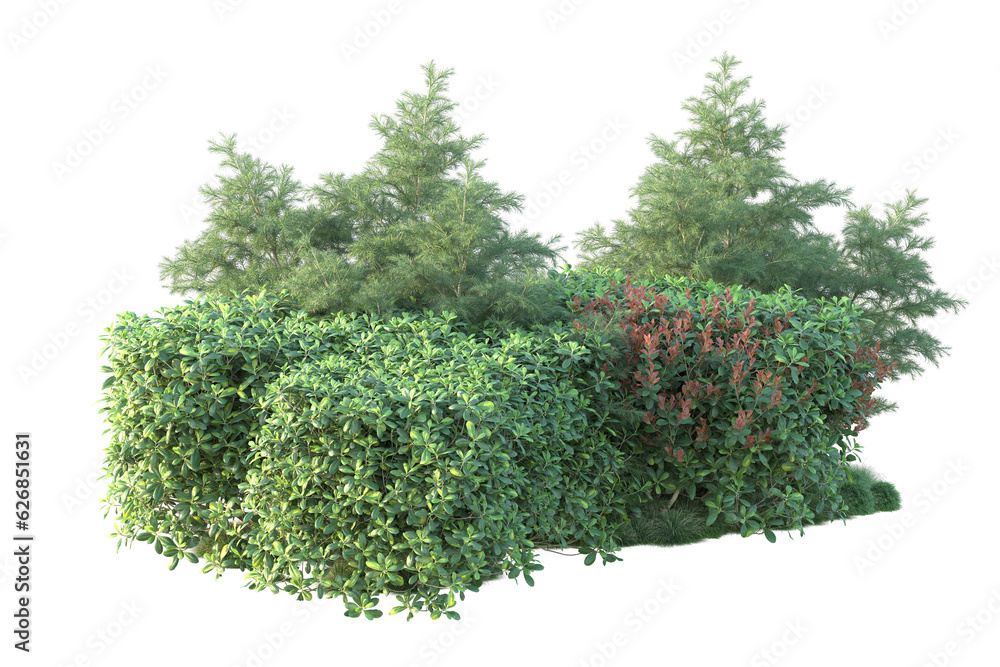 Green landscape isolated on transparent background. 3d rendering ...
