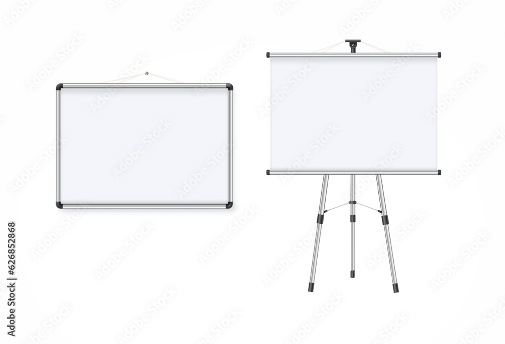 Empty Projection screen, Presentation board in realistic style ...
