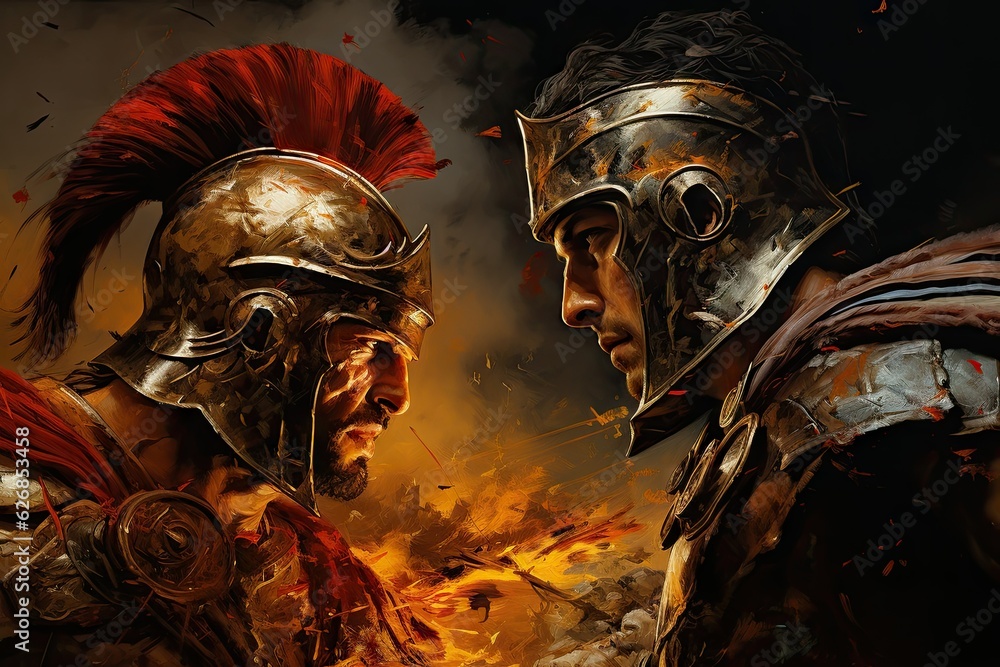 Achilles fighting Hector outside the walls of Troy from Homer’s epic ...