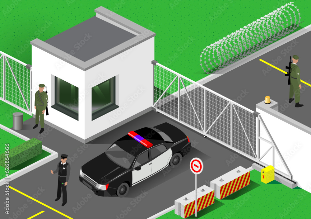 Photo & Art Print Checkpoint of a secret zone customs, denisik11