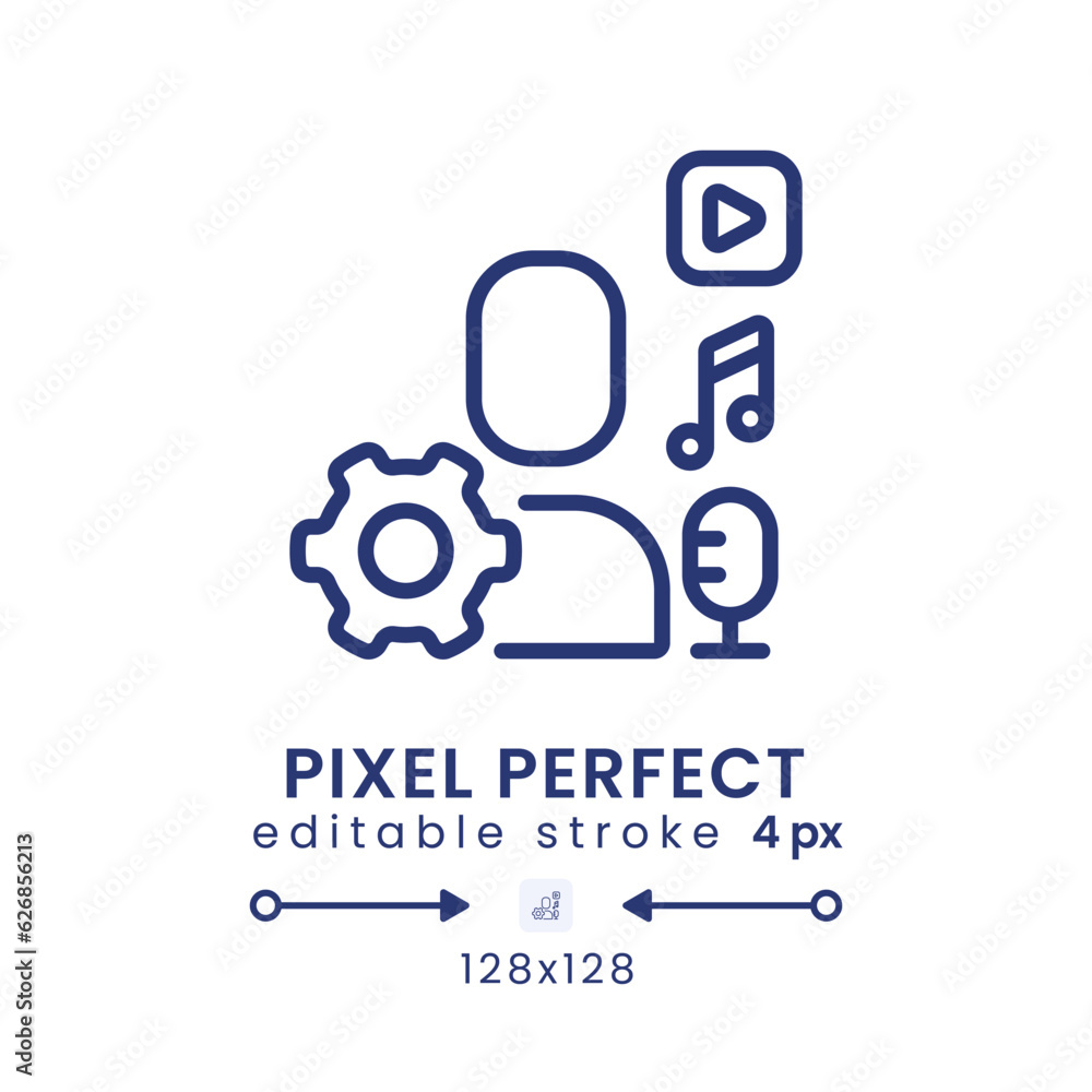 Vetor de User-generated content linear desktop icon. UGC marketing ...