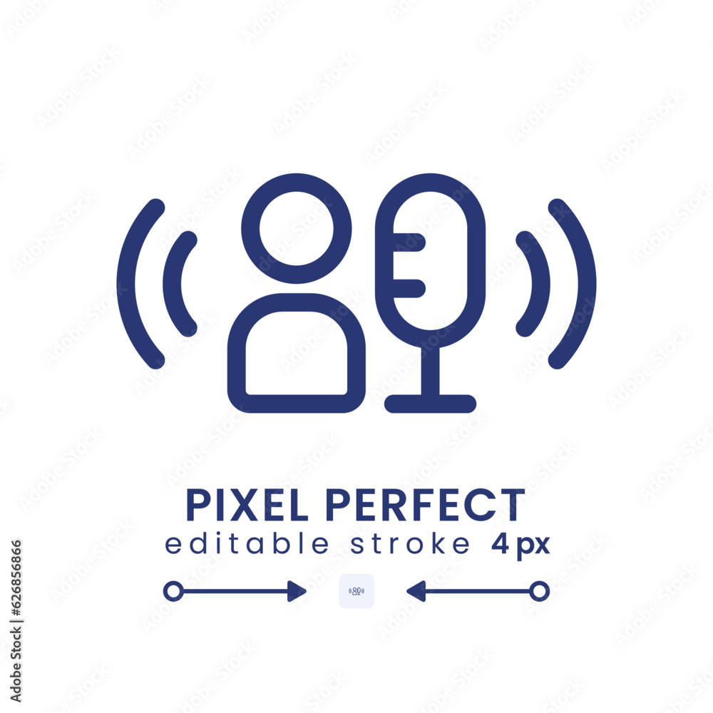 Broadcaster linear desktop icon. Radio speaker. Live streaming. Online ...