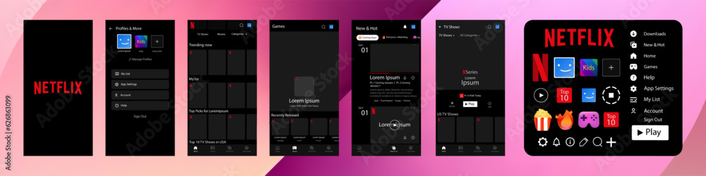 Netflix interface. Netflix screen social media, social network ...