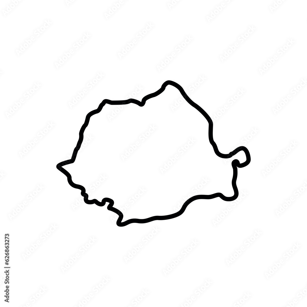 Romania map icon. Romania outline map. Simple icon for web design ...