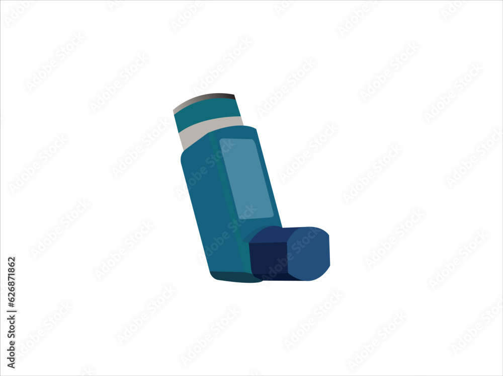Asthma inhaler vector icon symbol isolated on white background Stock ...