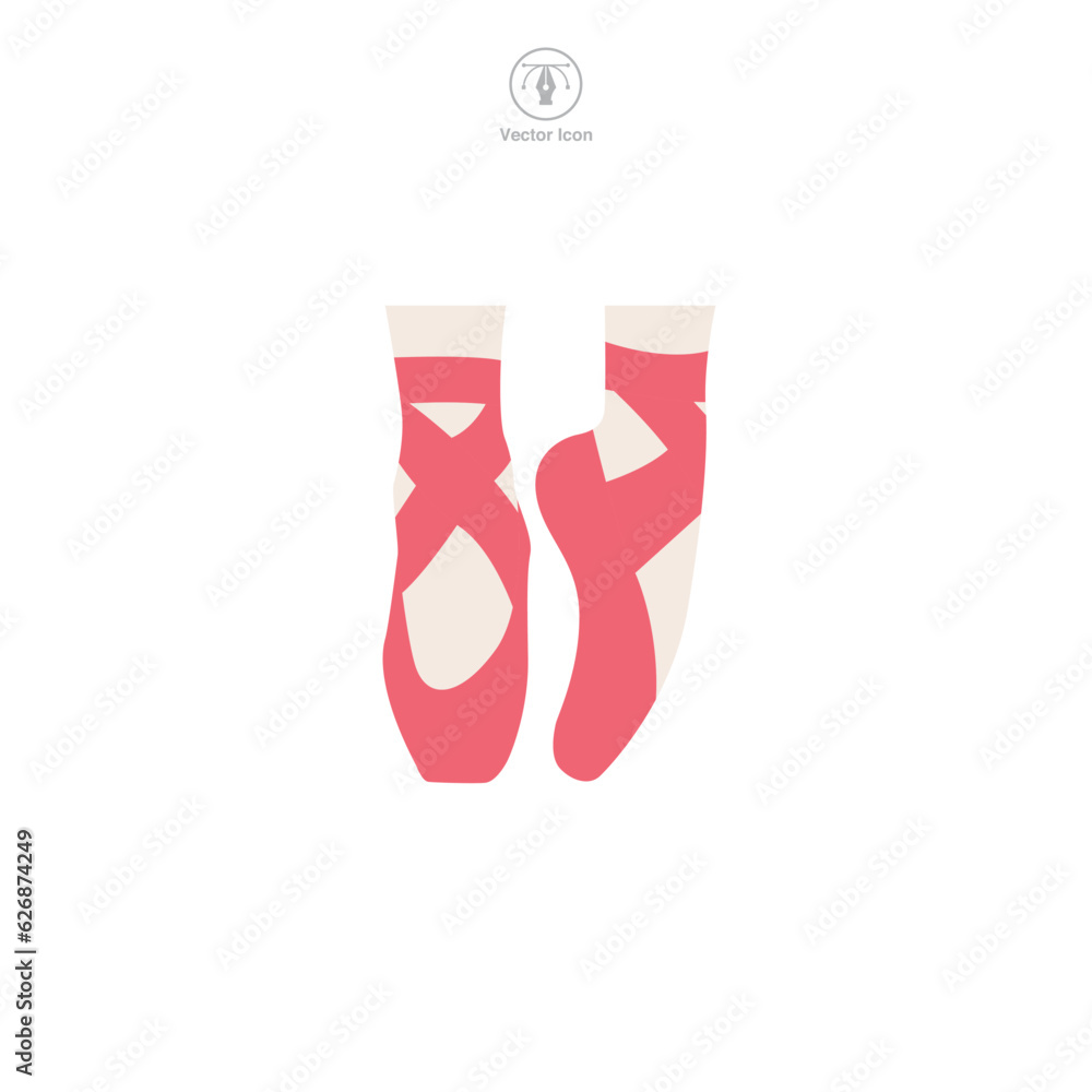 Ballet Shoes icon symbol vector illustration isolated on white ...