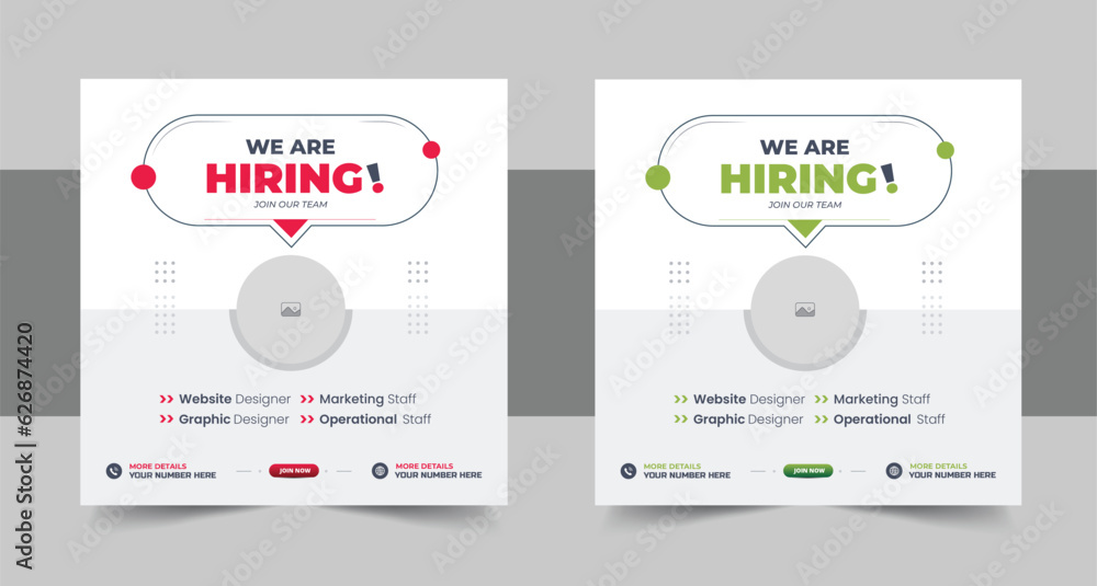 We are hiring job vacancy social media post or Social Media Banner ...
