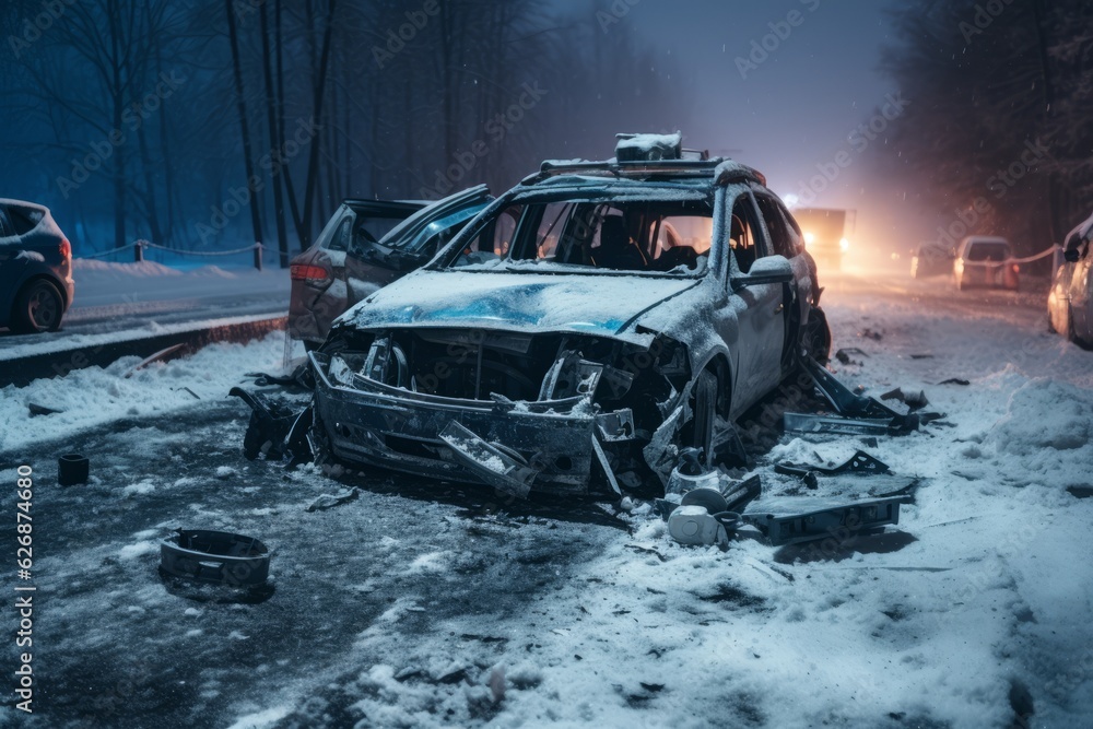 Car accident crash on the road. Beautiful illustration picture ...