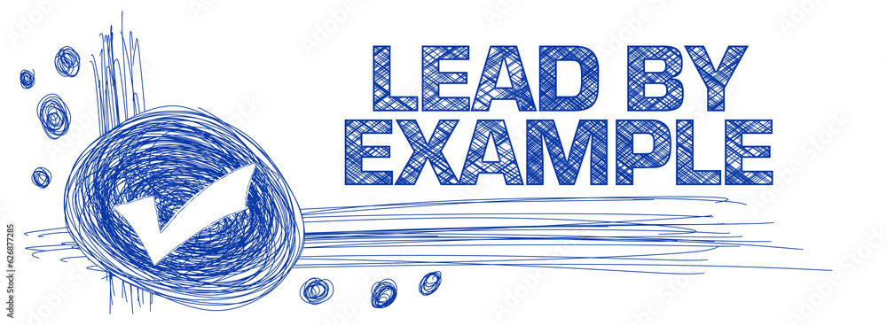 Lead By Example Blue Pen Ball Pen Tick Mark Scribble Texture Text Stock ...
