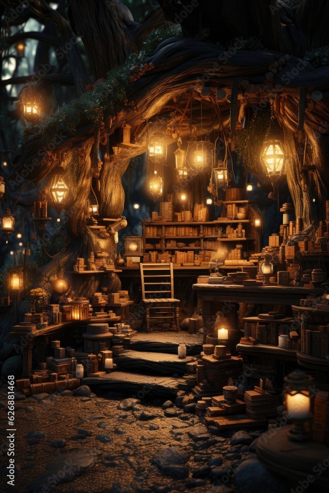 Enchanted Forest's Ancient Tree Library , Journey trought the enchanted ...