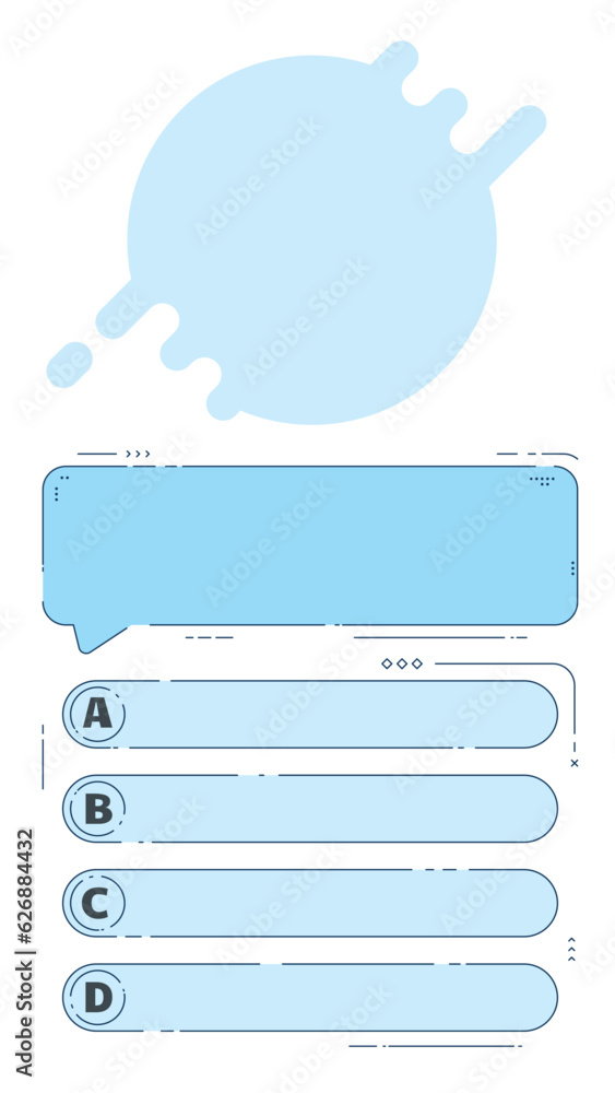 Vertical phone quiz app. Question and answers template from TV game ...