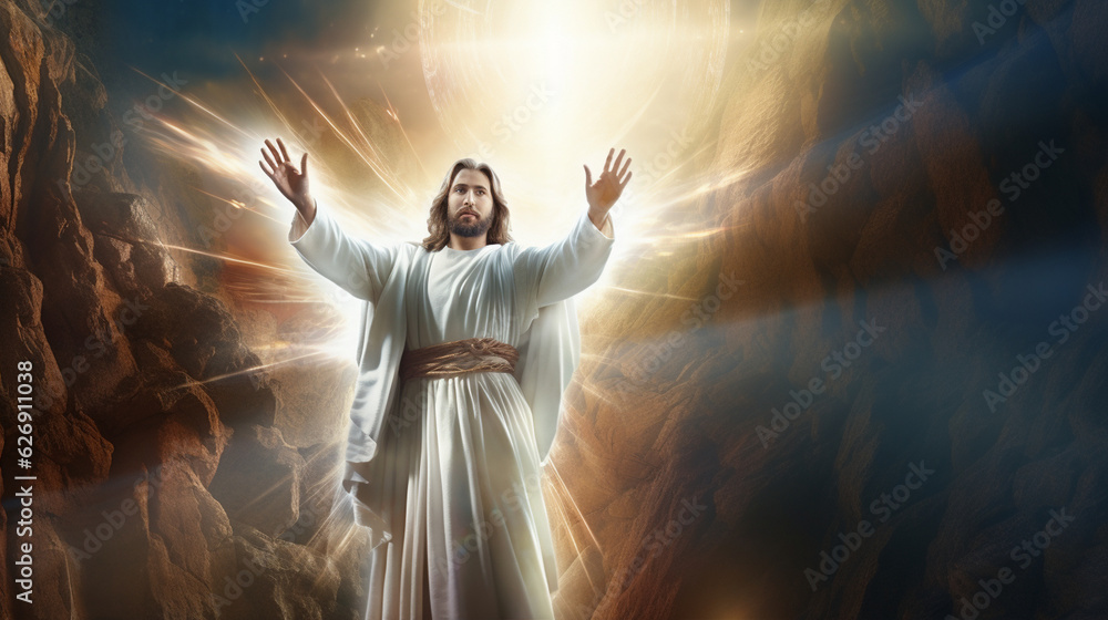 An awe-inspiring depiction of the Divine Mercy, with Jesus extending ...