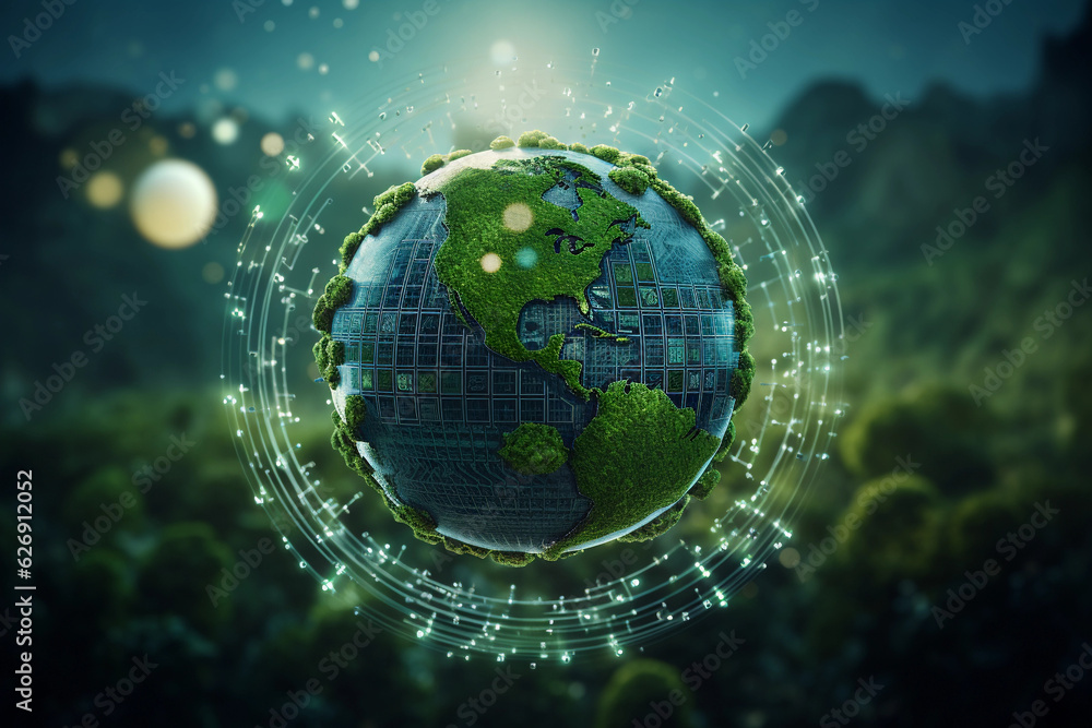 Green Earth showcasing Environmental Technology and Sustainable ...