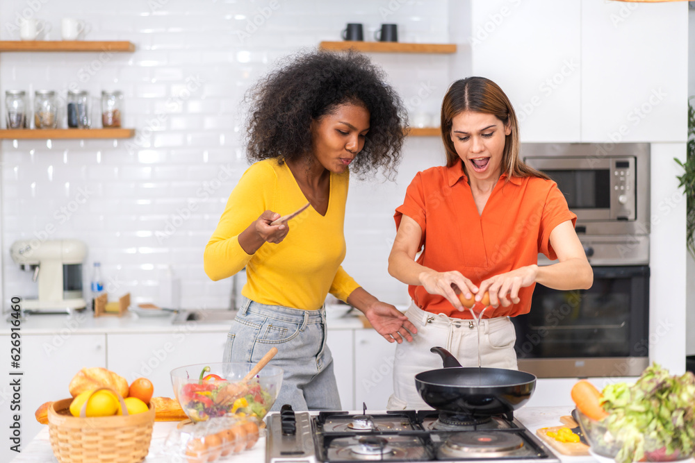 Diversity young happy love LGBT, LGBTQ caucasian and african family ...