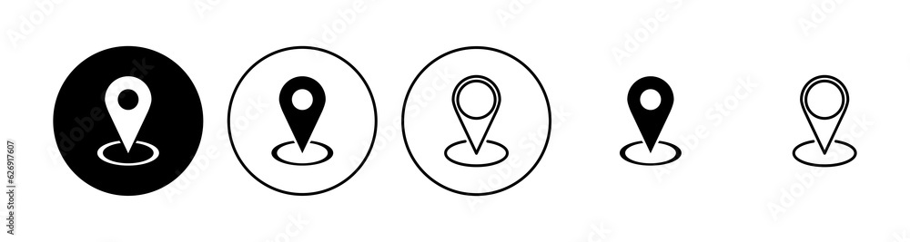 Pin icon set. Location icon vector. destination icon. map pin Stock ...