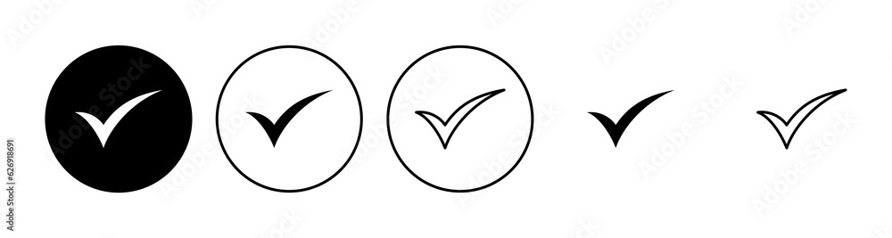 Check mark set. Check mark icon. Tick mark symbol vector Stock Vector ...