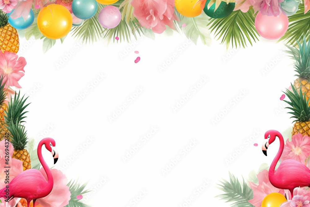 Where the tropics meet your birthday A unique border design featuring ...