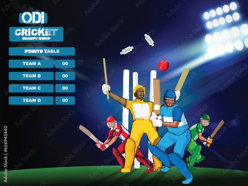 ODI (One Day International) Cricket Championship Poster Design with ...