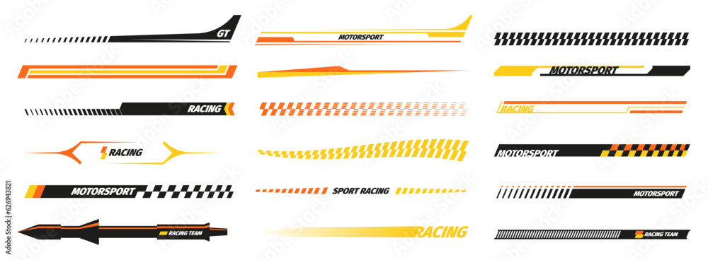 Car decal stripes. Racing lines sticker for vehicle side, speed and ...